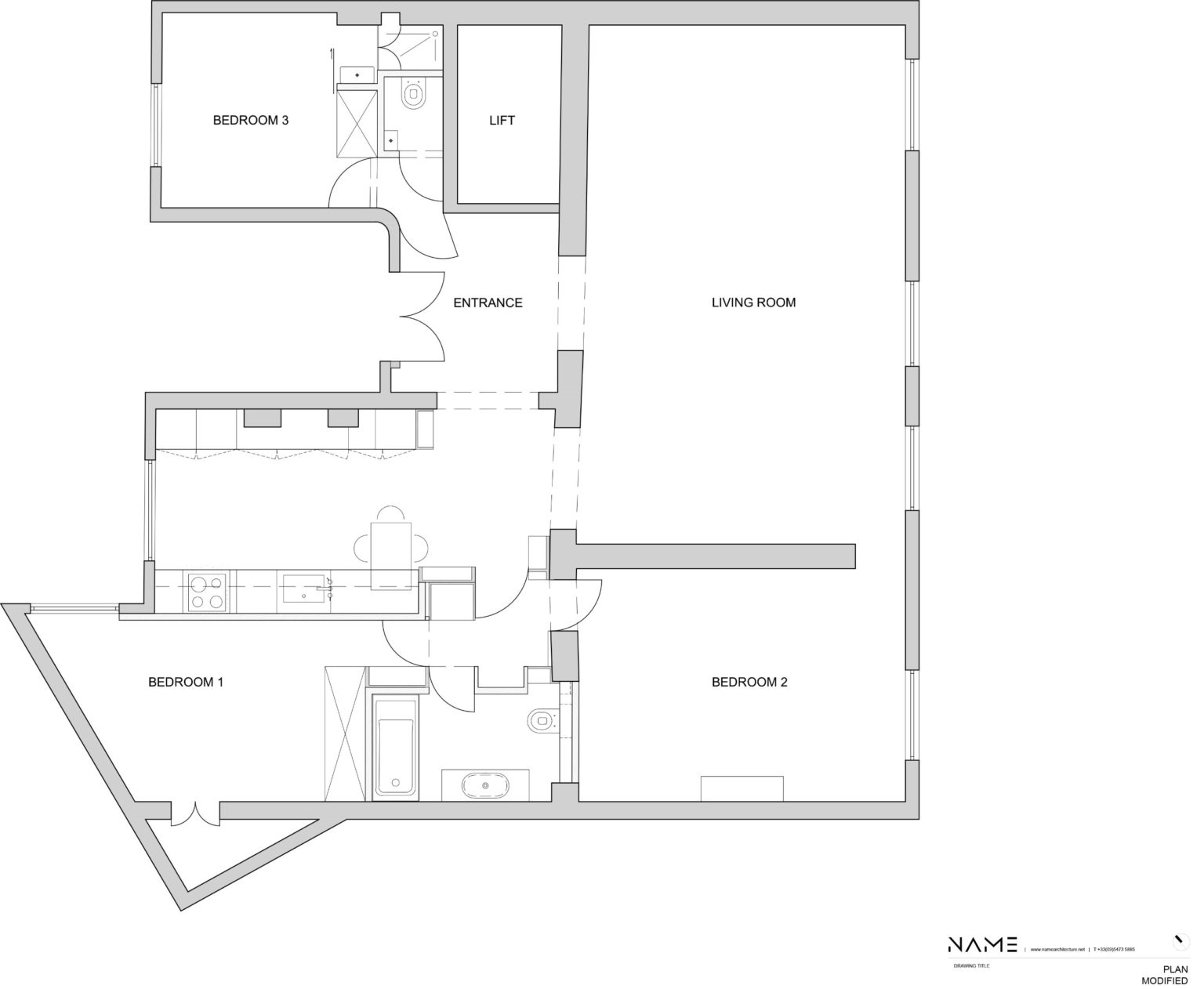 The Wood House - remodeling of a two-bedroom flat into a modern three ...